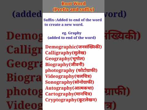 Use of graphy in the end of word(Root word-Prefix and suffix) #shortvideo #education #words