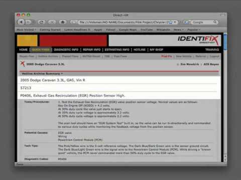 Identifix: Dodge Caravan - Check Engine Light and P0406