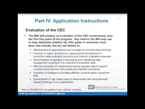 The NIH Common Fund Diversity Initiatives Webinar: TOPIC 4: CEC