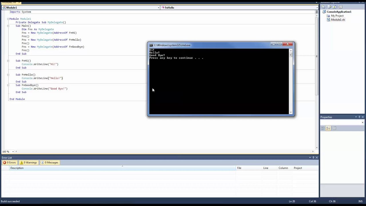 Visual Basic - Delegate and Normal Function Calling