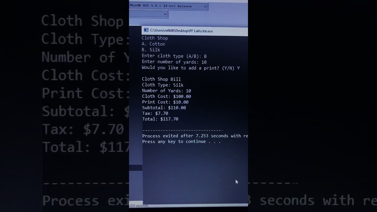 cloth pirchase c++#coders #codelife #codemasters #codingninja #codinglife #coding #code #coders