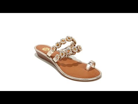 Yellow Box "Azalia" Jeweled Toe Loop Wedge Sandal