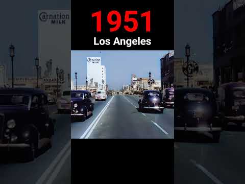 Los Angeles, 1951: Wilshire Blvd - Colorized, Enhanced, 60 fps