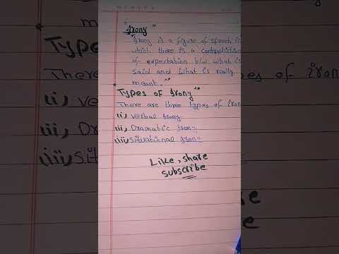 DEFINATION And types of#IrOnY#by#APNA literature#