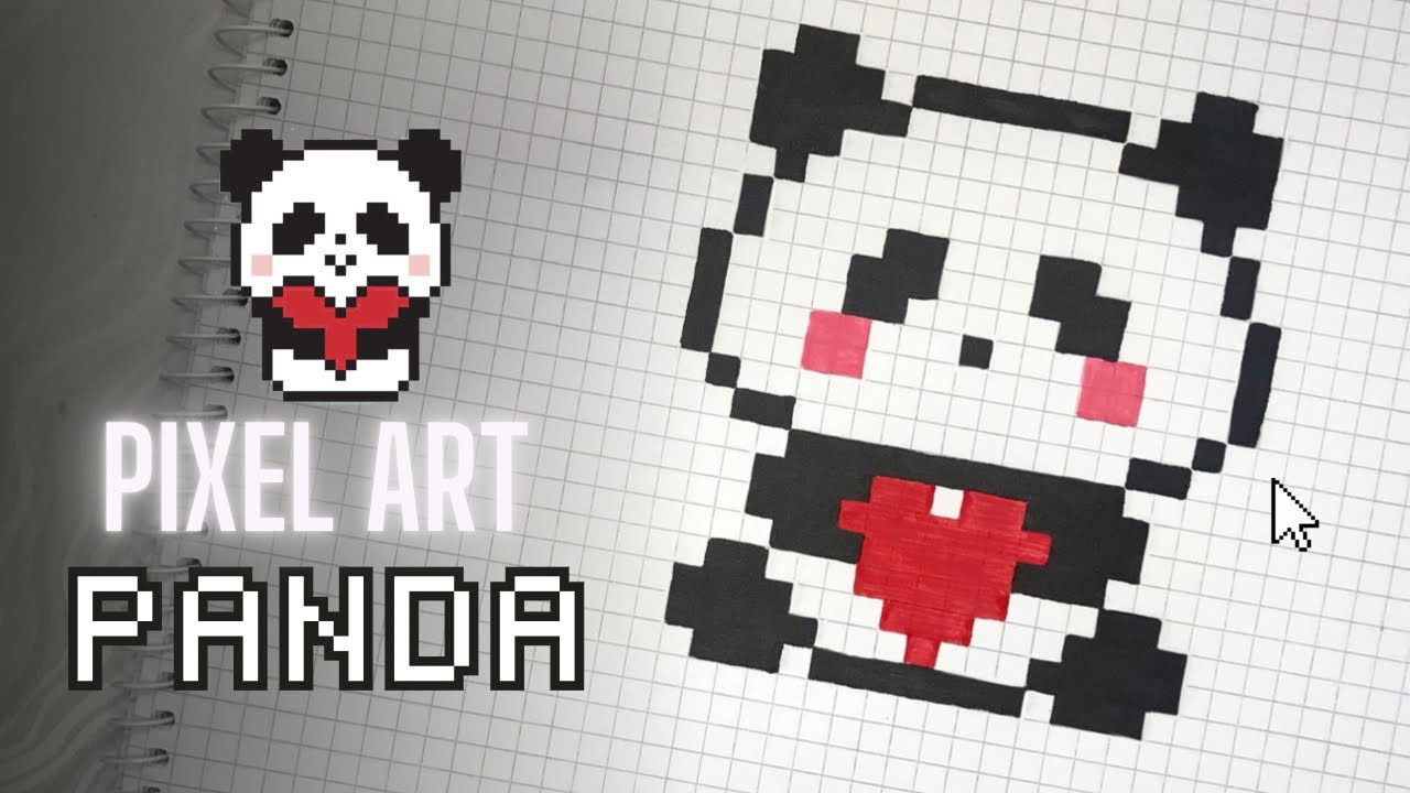 Pixel Art Tutorial: Drawing PANDA BEAR Step by Step