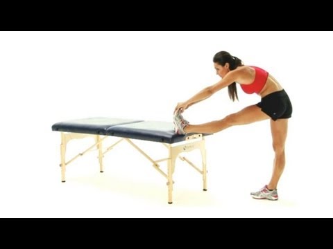 Standing Hamstring Stretch (on Bench) | myworkouts.io