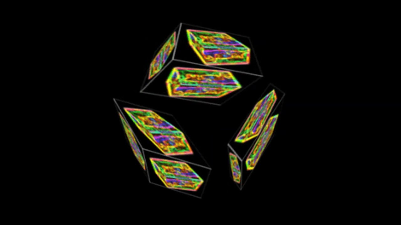 Animated Spinning around 3D Color Neon Cubes Collection   on opensea io
