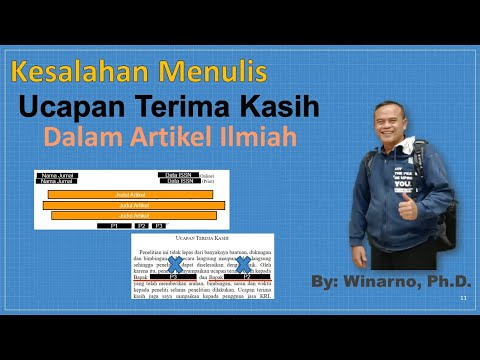Kesalahan Menulis Ucapan Terima Kasih di Artikel Ilmiah | Menulis Ucapan Terima Kasih Artikel Ilmiah