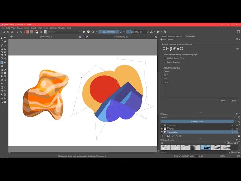 KRITA - Lesson 11 - Transform Layer, Selection, Mode, Free, Perspective, Warp, Cage, Liquify, Mesh
