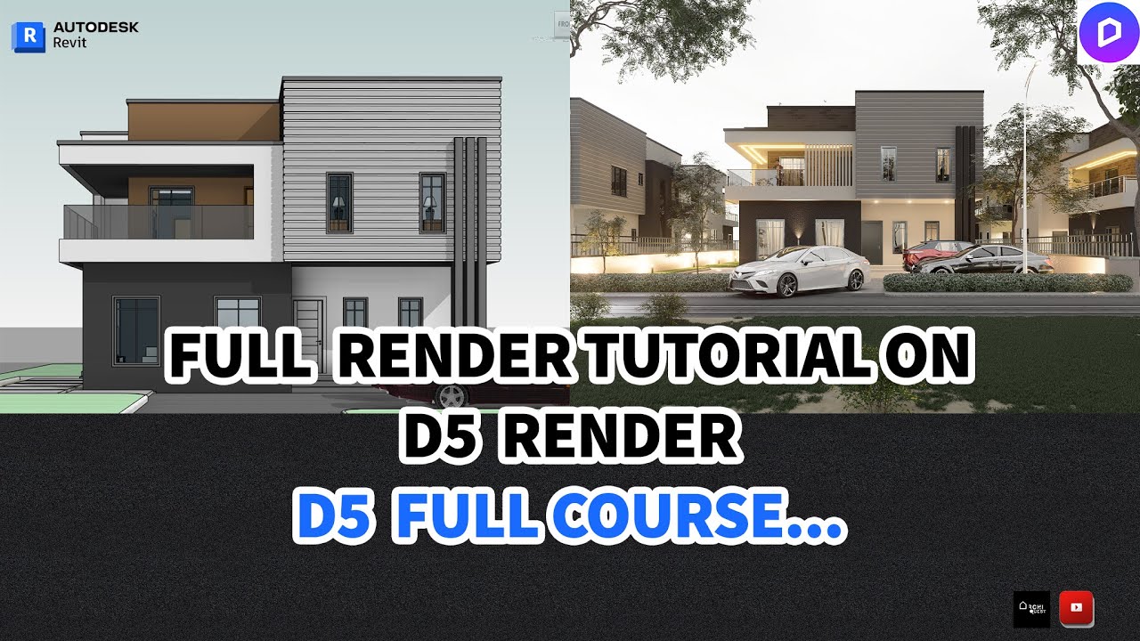 D5 Render Full Beginner's Tutorial  / Contemporary Duplex. | D5 Rendering Tutorial Video.