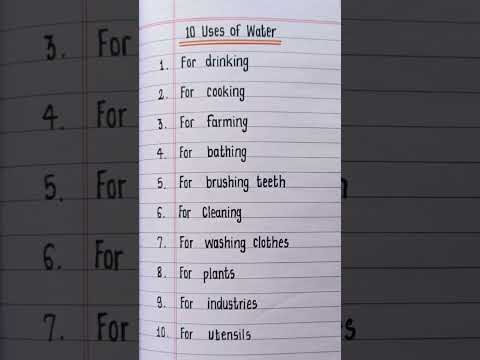 10 Uses of Water | Different uses of Water | Water uses | Benefits of water #shorts