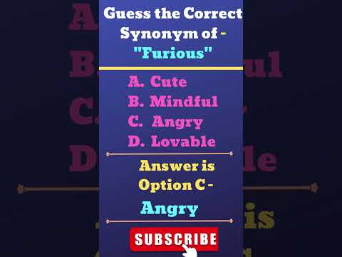 Guess the Synonyms of - "Furious" #shorts #youtubeshorts #shortsvideo