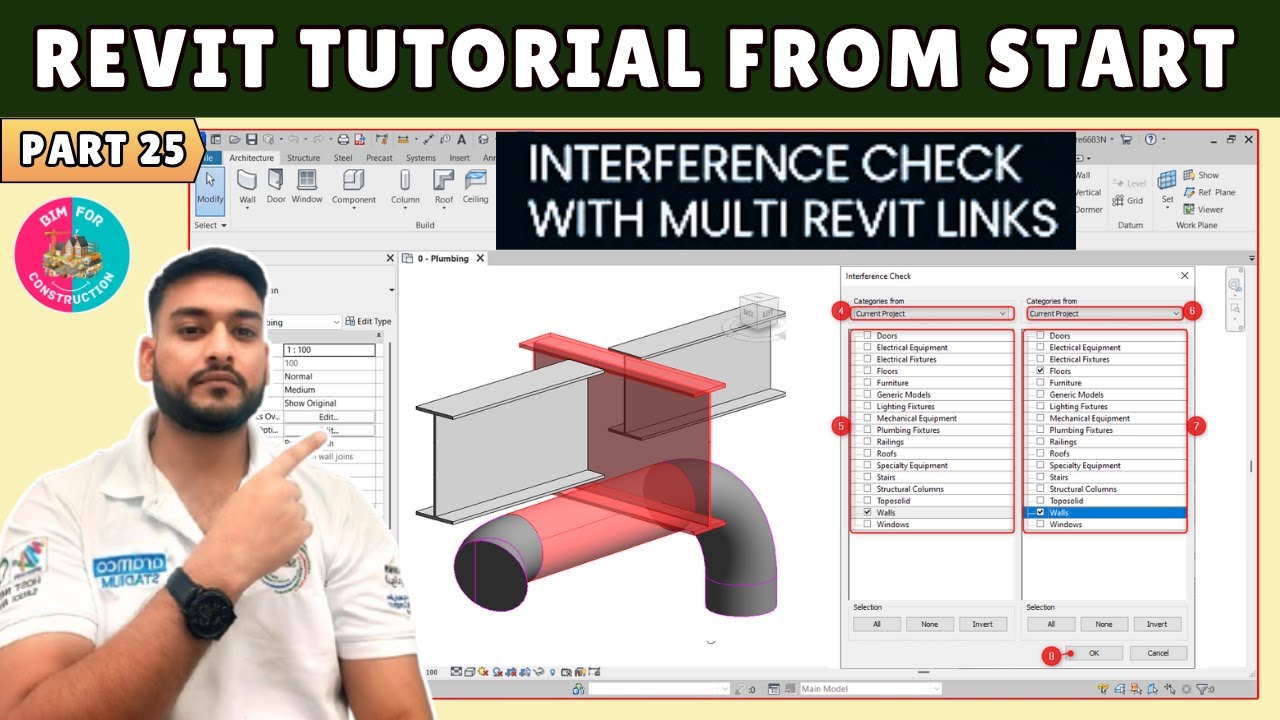 #25 Revit Tutorial: Clash Detection in Revit Tutorial (Interference check)