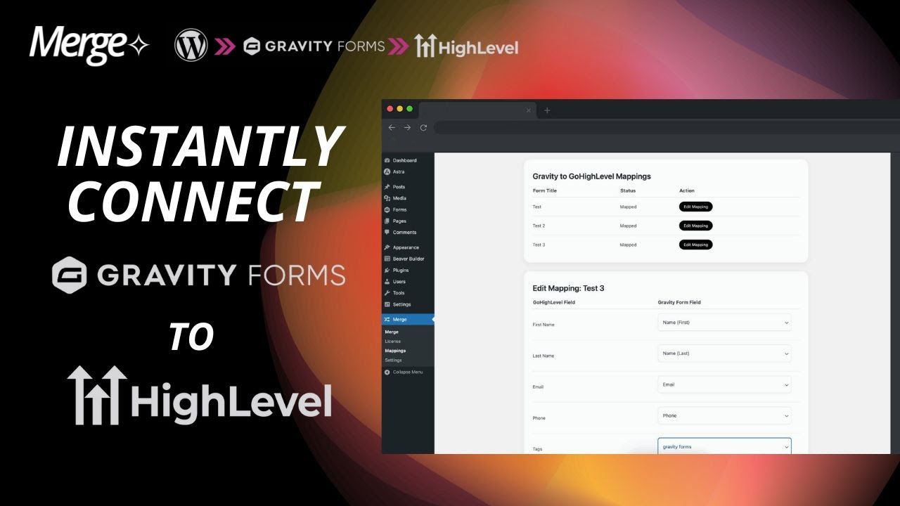 INSTANTLY connect Gravity Forms to Go High Level
