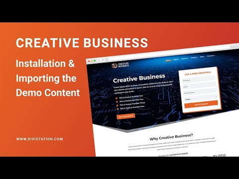 Creative Business Child Theme for Divi - Installation & Importing the Demo Content