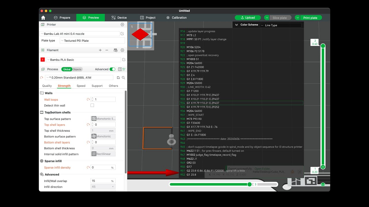 Explore GCODE in Bambu Studio