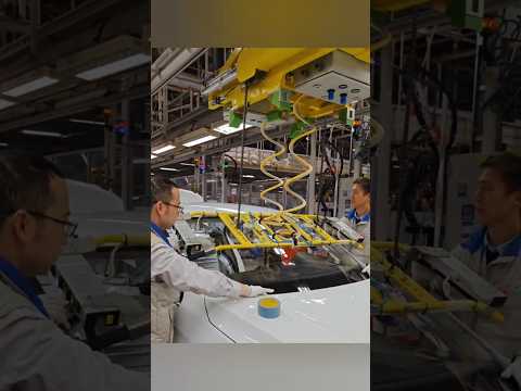 How a Car Windshield is Installed? #assembly #factory