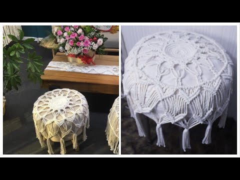 DIY Macrame Chair, Macrame Round Chair Cover, Free Macrame Pattern by TNARTNCRAFTS