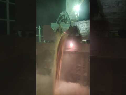 Bulk carrier loading corn from barge. #shortvideos #viral #seaman #life #merchantship #bulkcarrier