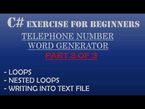 C# How To Program: Telephone-Number Word Generator Part 3 of 3 - C# Advanced nested Loops