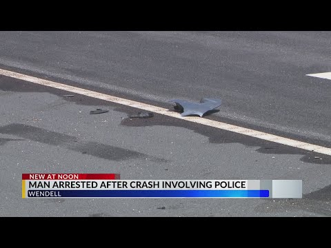 Man arrested after crash involving two Wendell police officers, chief says