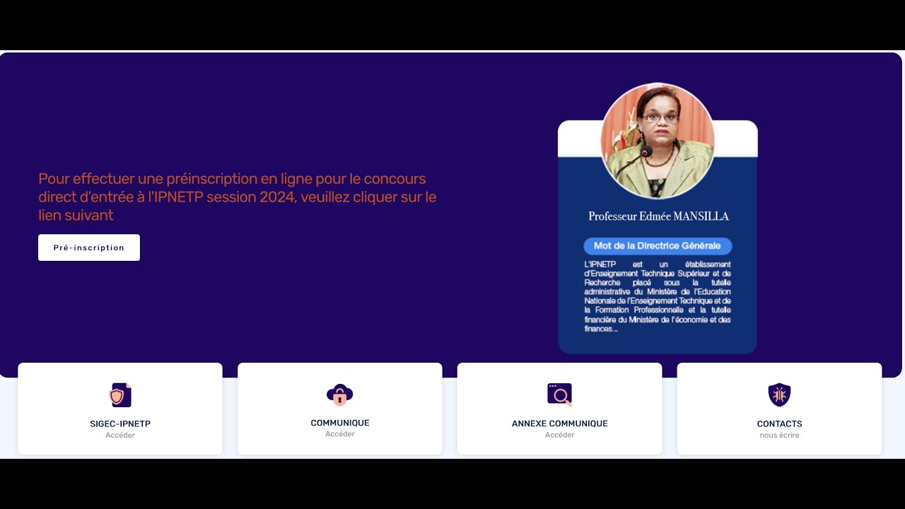 Tutoriel de demande de candidature concours direct d’entrée à l’IPNETP session 2024 – IPNETP
