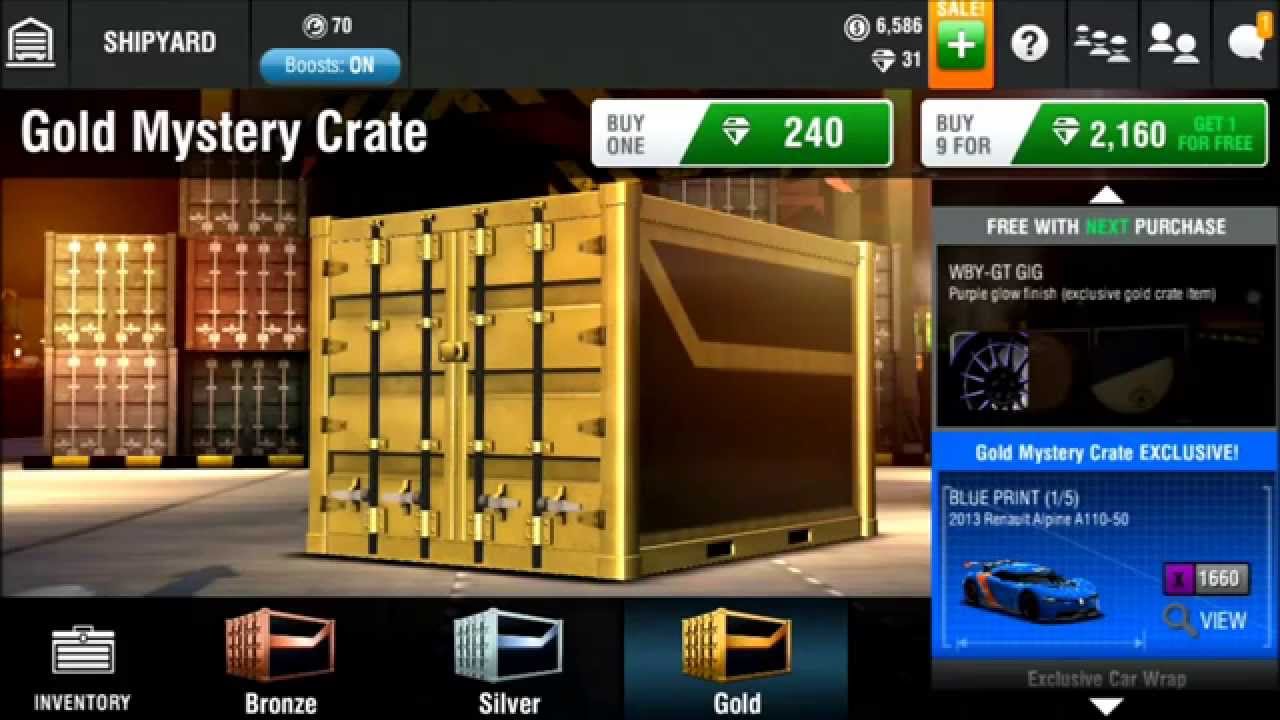 Racing Rivals OPENING 9 GOLD CRATES!