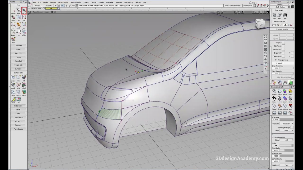Autodesk Alias Basic Tutorials 5 - How to Pick Objects