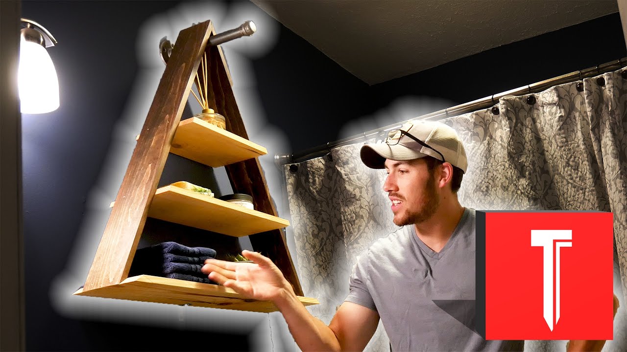 How To Build a Triangular Bathroom Shelf!