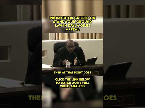 Prosecutor gets GRILLED on "Stand Your Ground" law! Do you agree with the judges?