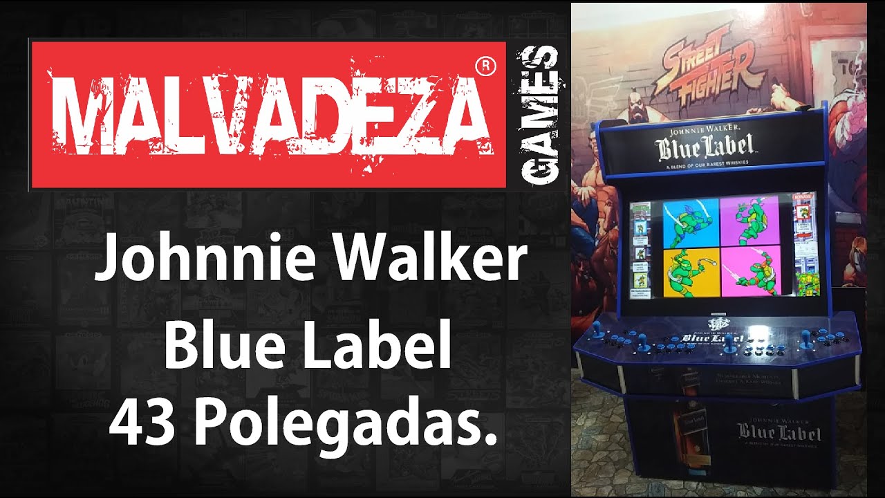 Fliperama Johnnie Walker Blue Label 43 Polegadas 4 Players Malvadeza Games.