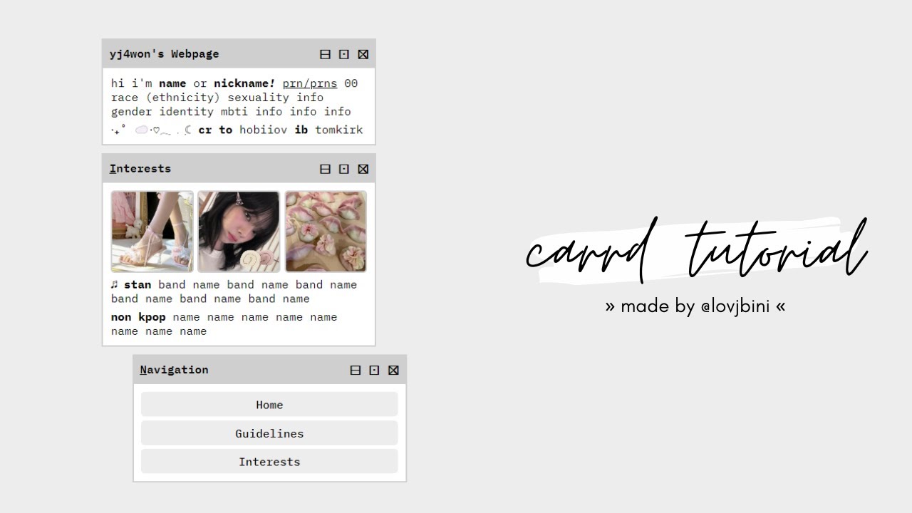 simple & interactive carrd tutorial — © hobiiov ib: tomkirk