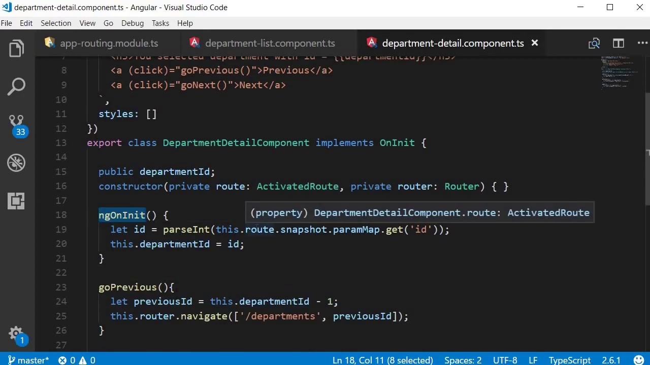 Angular 8 Tutorial   26   paramMap Observable