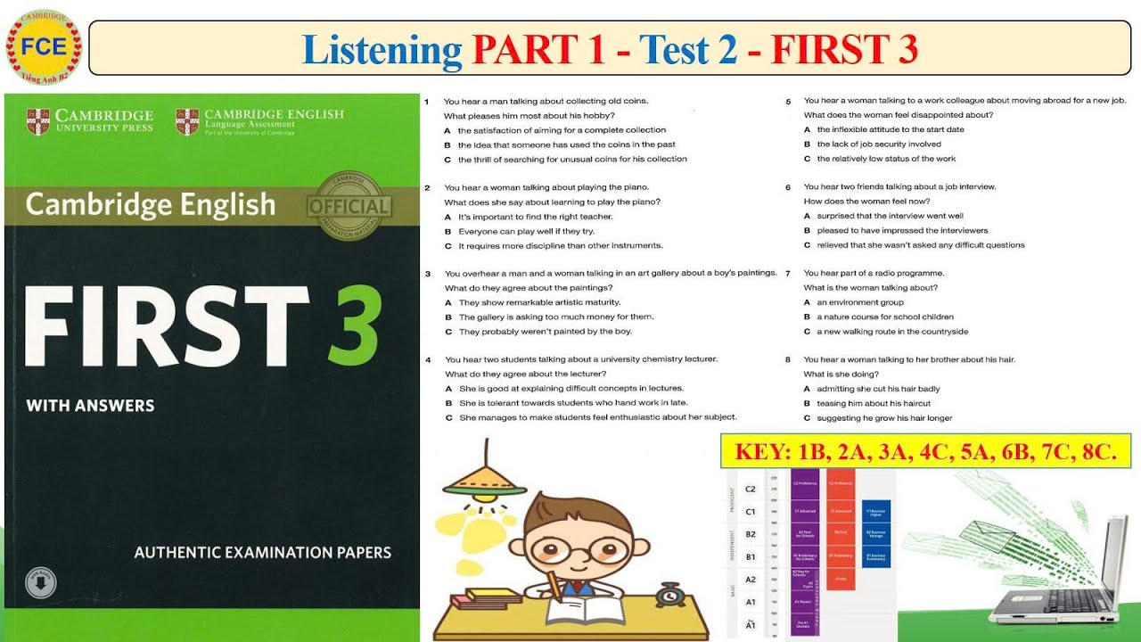 FCE First 3 Listening Part 1 Test 2 (Transcript + Key)