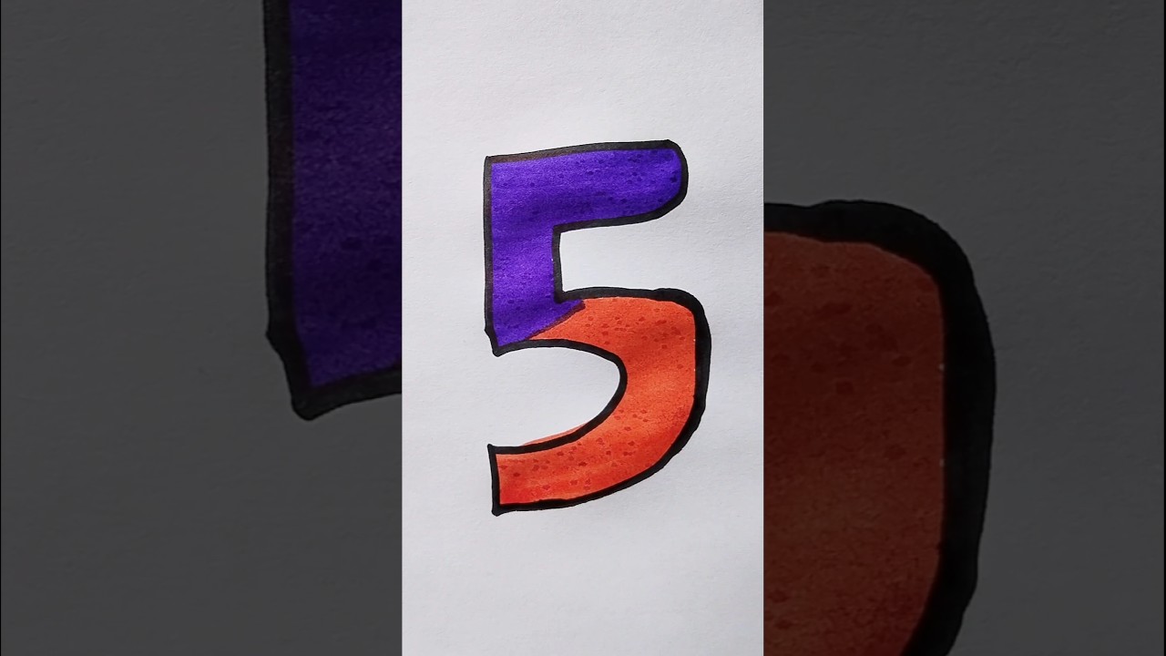 How to Write a Number 5 #number #five #drawing #viral #art #kidstvforfun #shorts