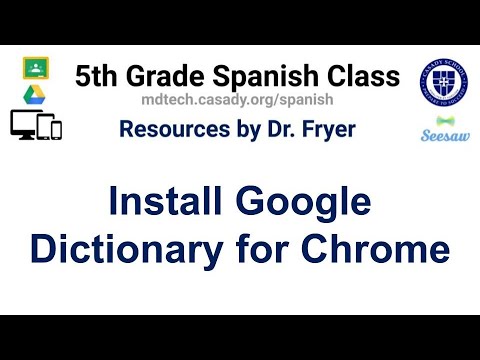 Install Google Dictionary for Chrome