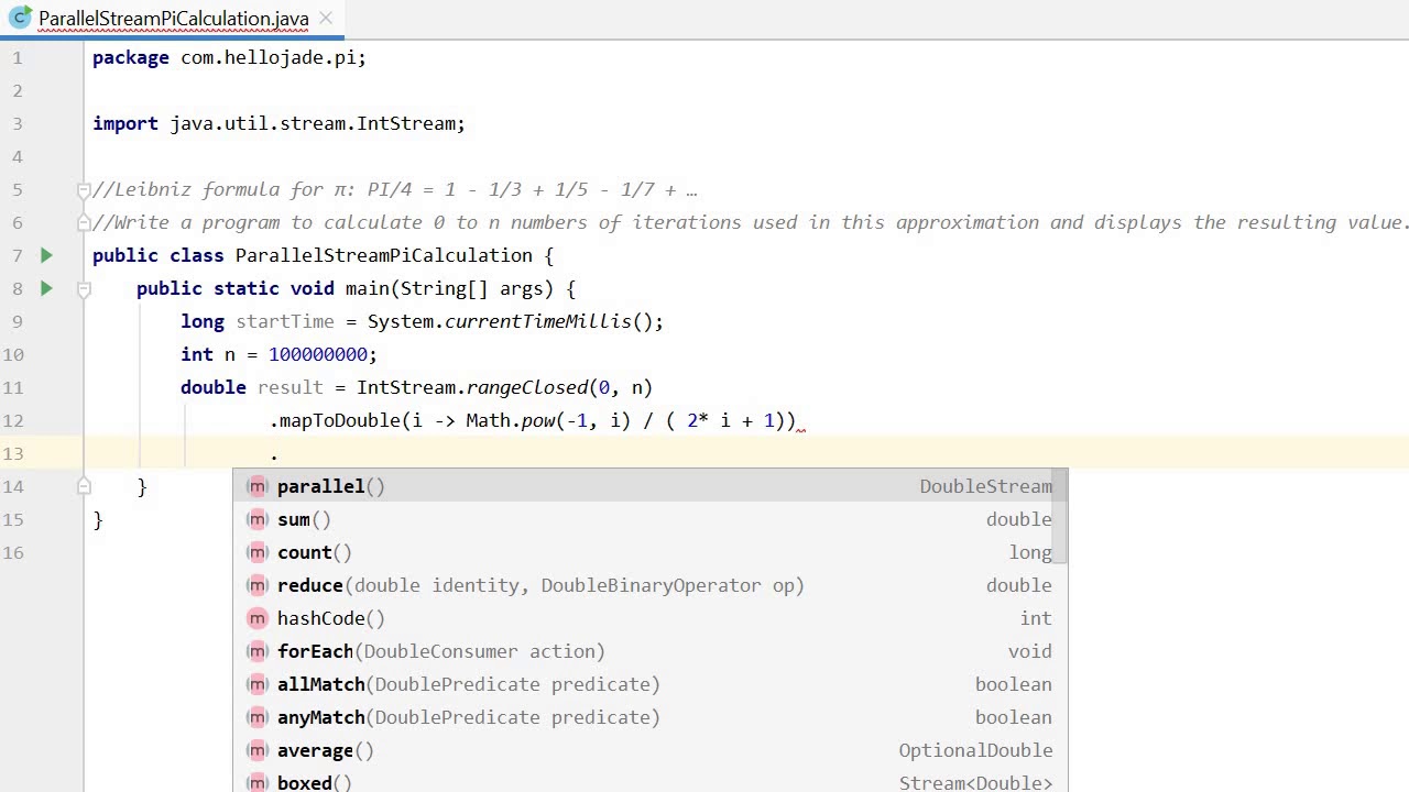 Use Java Parallel Stream to Calculate PI
