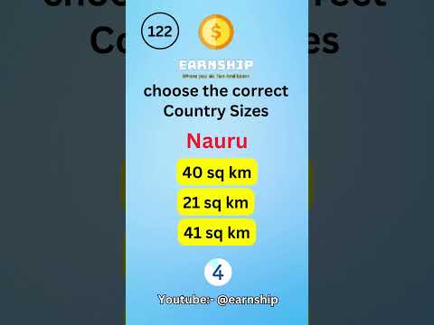 General Knowledge Question and Answer part 122:- Guess country area size quiz #earnship #bigcountry