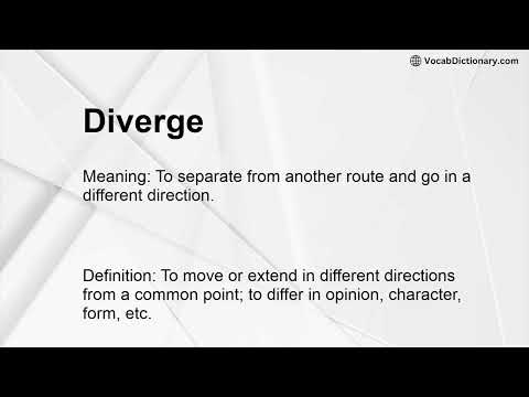 Diverge Meaning