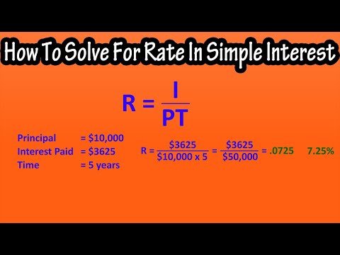 How To Find, Solve For Or Calculate The Rate In Simple Interest Problems