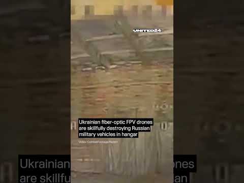 Ukrainian Fiber Optic FPV Drones Destroy Russian Military Vehicles #warinukraine #drone