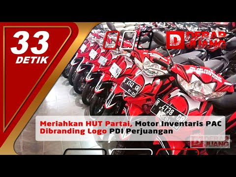 Meriahkan HUT Partai, Motor Inventaris PAC Dibranding Logo PDI Perjuangan