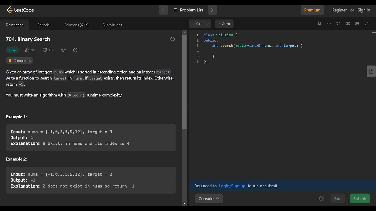 Binary Search | Leetcode | GeeksforGeeks