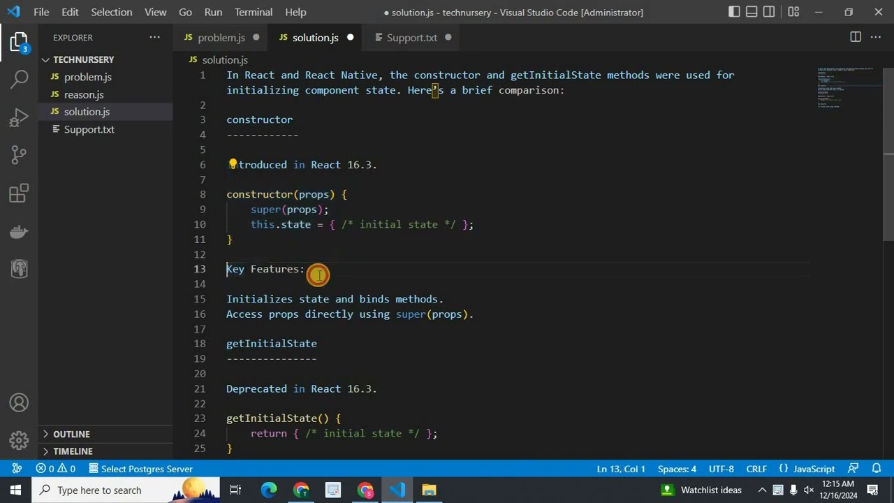 Understanding Constructor vs. getInitialState in React / React Native