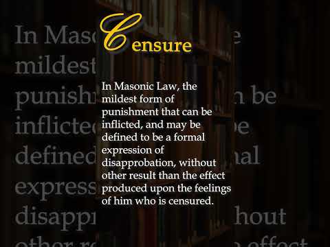 Censure - Masonic Dictionary #shorts