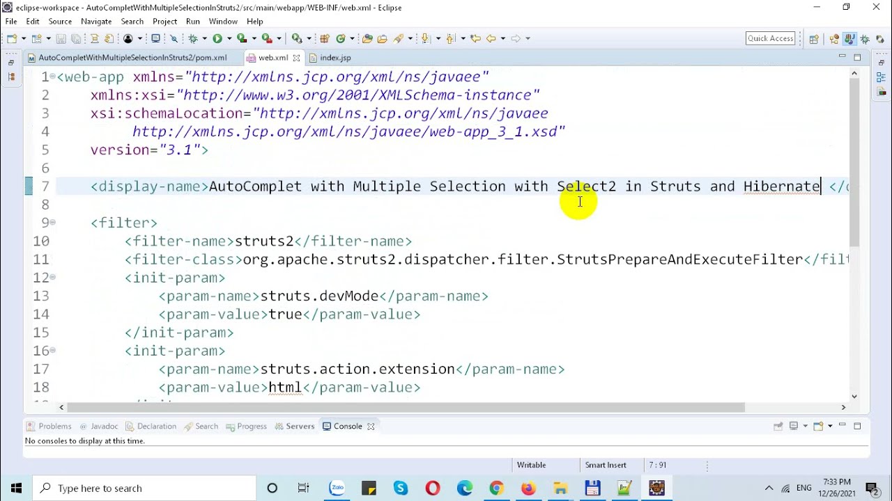 AutoComplete with Multiple Selection Using Select2 in Struts 2 and Hibernate