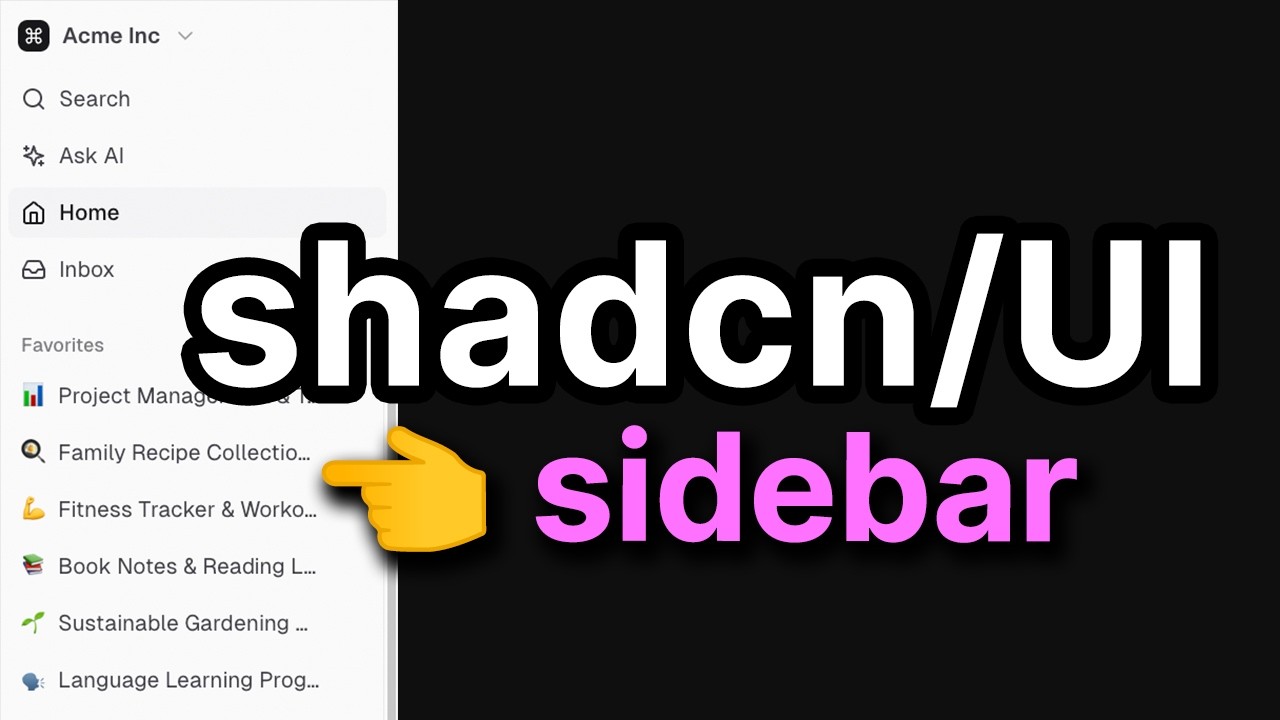 Newest Shadcn UI Component is HERE! - Sidebar