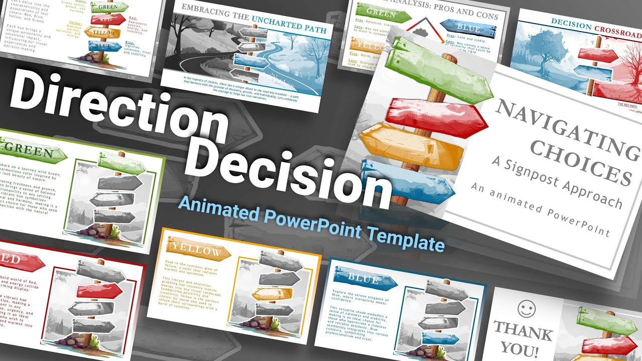 Navigate Strategic Choices with This Direction Decision PowerPoint Template
