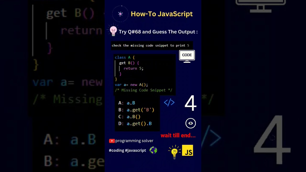 How To Code JavaScript Q#68, Try Solve & Guess The Output #shorts #coding #programming #javascript