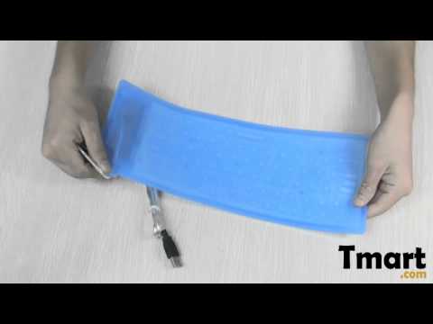 8.99 USB 2.0 Silicone Roll Up Foldable Computer Keyboard for PC Blue-CE004BU